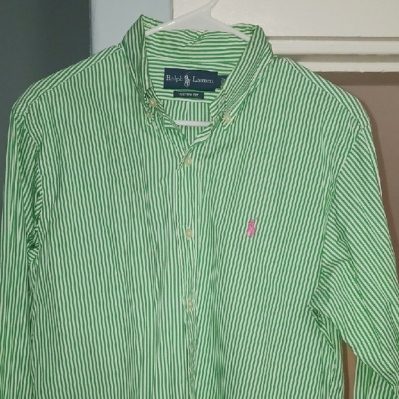 Polo Ralph Lauren | Shirts | Ralph Lauren Green Striped Mens Shirt ...